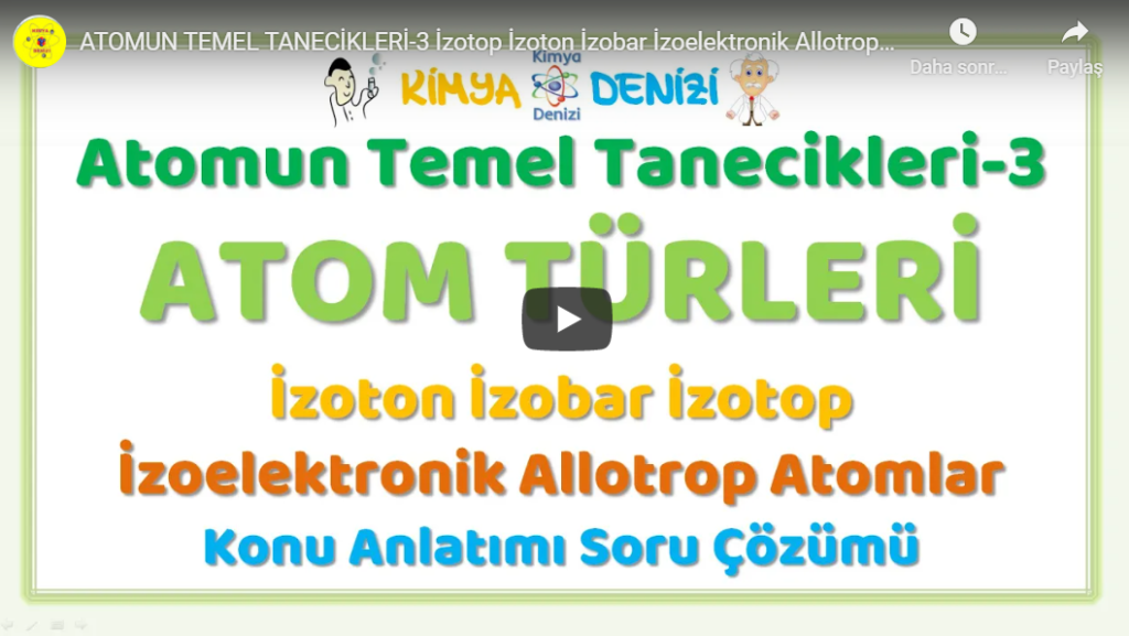 İzobar İzoton İzotop İzoelektronik Allotrop Atomlar Nedir ATOM TÜRLERİ ...